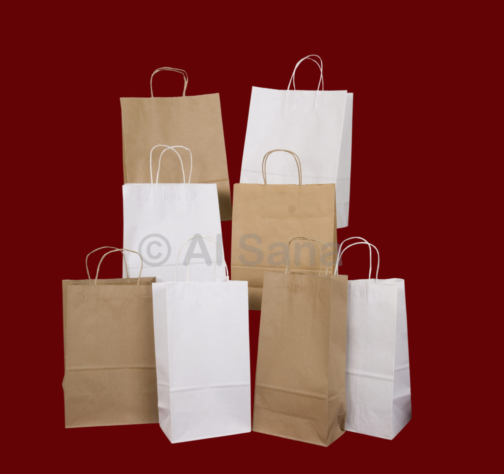 Printed square bottom bags – Al Sana Paper Bags